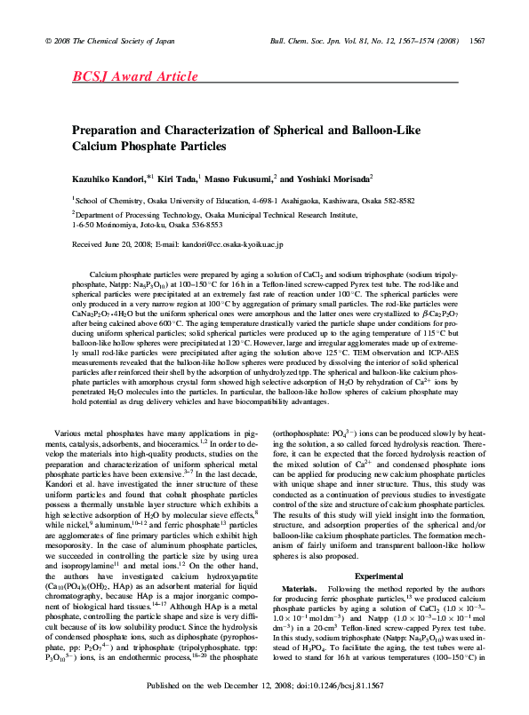 (PDF) Preparation and Characterization of Spherical and Balloon-Like ...