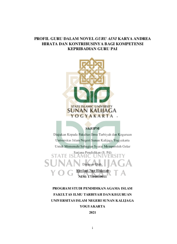 (PDF) Profil Guru Dalam Novel Guru Aini Karya Andrea Hirata Dan ...