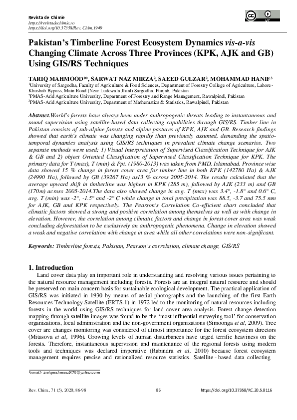 (PDF) Pakistan s Timberline Forest Ecosystem Dynamics vis-a-vis ...