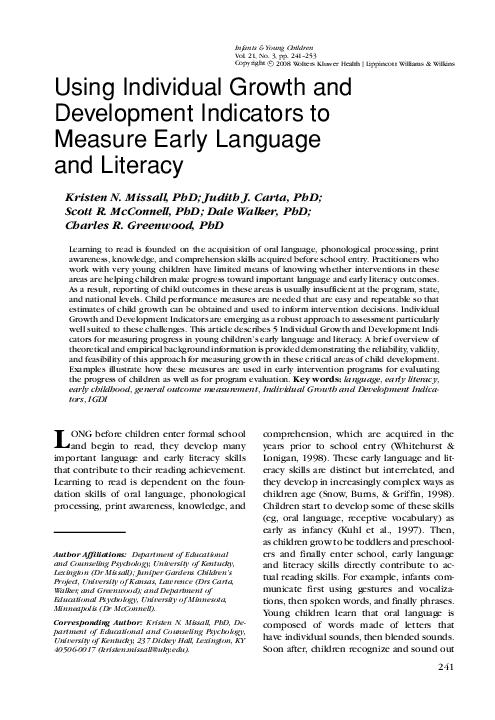 (PDF) Using Individual Growth and Development Indicators to Measure ...