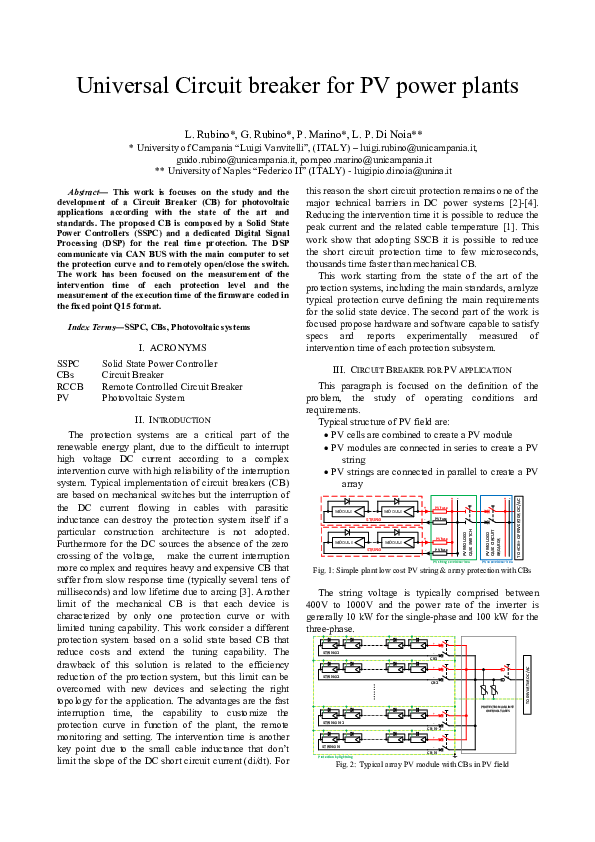 (PDF) Universal Circuit Breaker for PV power plants