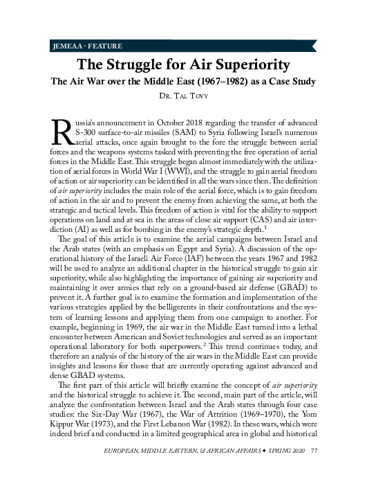 (PDF) The Struggle for Air Superiority: The Air War over the Middle ...
