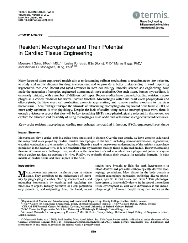 (PDF) Harnessing Cardiac Macrophages in Tissue Engineering