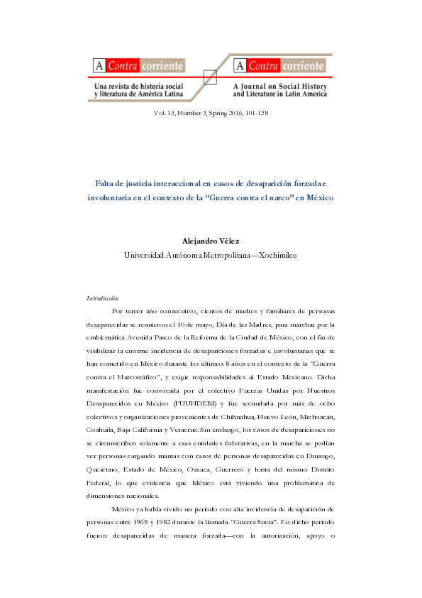 (PDF) Falta de justicia interaccional en casos de desaparición forzada ...