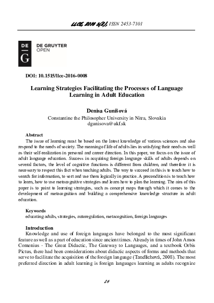 (PDF) Learning Strategies Facilitating the Processes of Language Learning in Adult Education ...