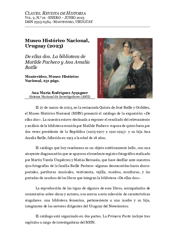 (PDF) De ellas dos. La biblioteca de Matilde Pacheco y Ana Amalia ...