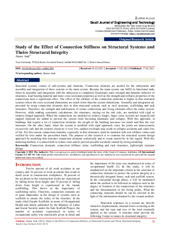 (PDF) Study of the Effect of Connection Stiffness on Structural Systems and Theire Structural ...