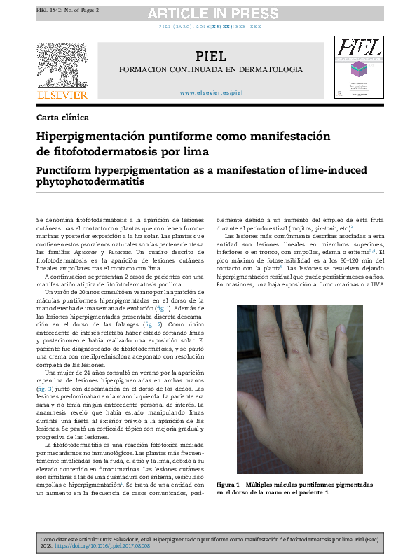 (PDF) Hiperpigmentación puntiforme como manifestación de ...