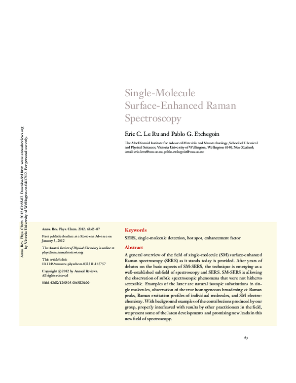 (PDF) Single-Molecule Surface-Enhanced Raman Spectroscopy