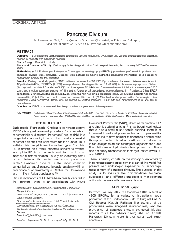 (PDF) Pancreas Divisum