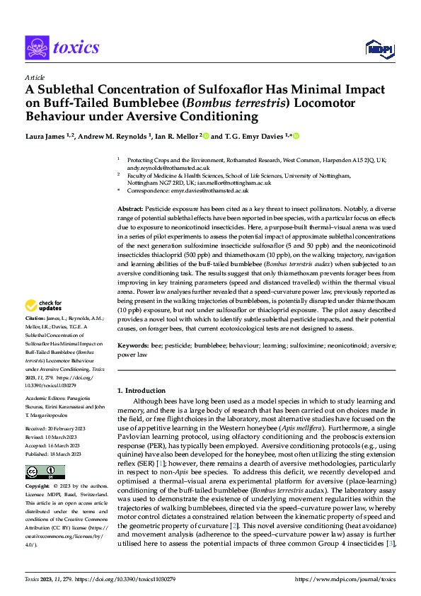 (PDF) A Sublethal Concentration of Sulfoxaflor Has Minimal Impact on ...