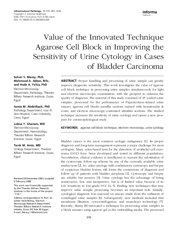 (PDF) Value of the Innovated Technique Agarose Cell Block in Improving ...