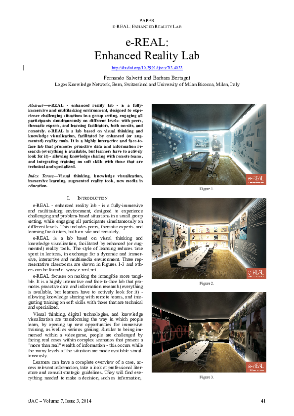 (PDF) e-REAL: Enhanced Reality Lab