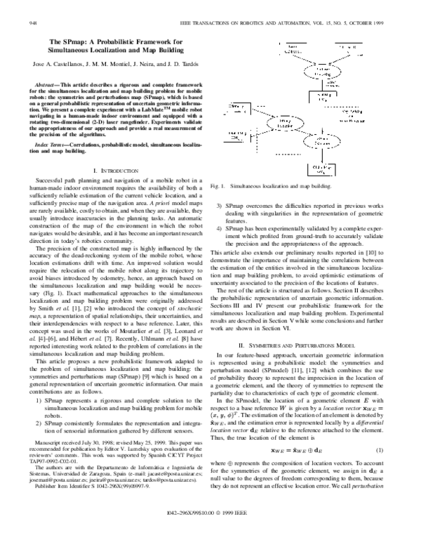 (PDF) The SPmap: a probabilistic framework for simultaneous localization and map building