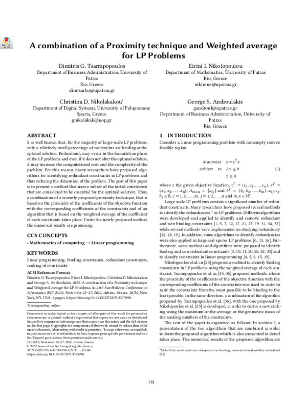 (PDF) A combination of a Proximity technique and Weighted average for LP Problems