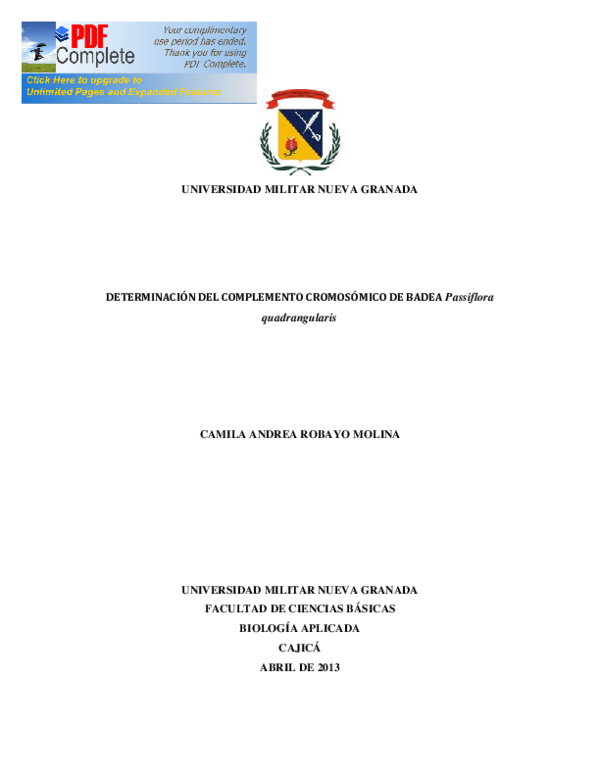 (PDF) Determinación del complemento cromosómico de badea Passiflora ...