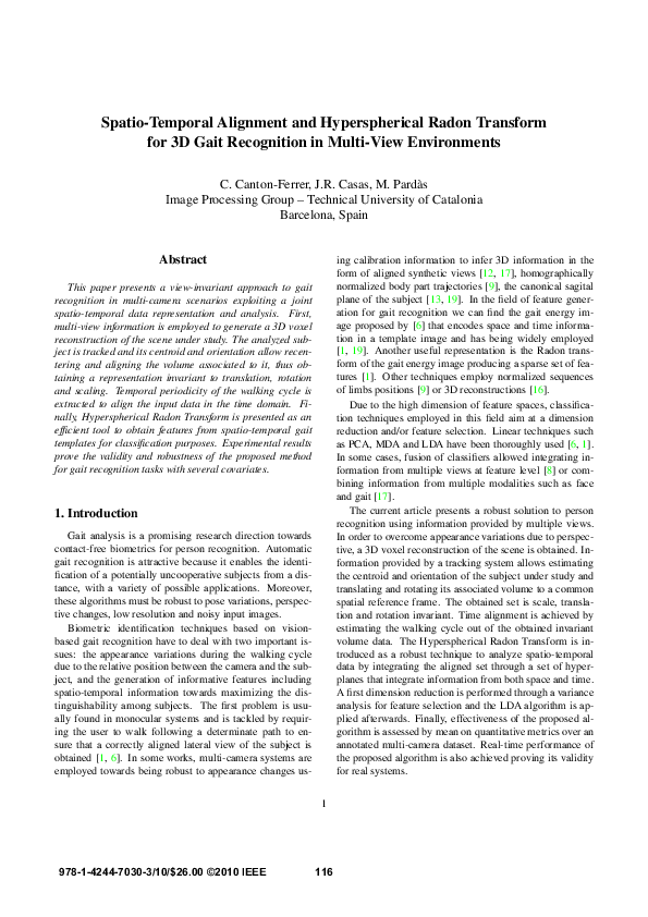 Pdf Spatio Temporal Alignment And Hyperspherical Radon Transform For