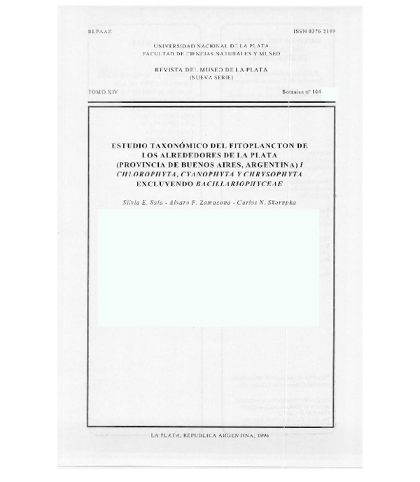 (PDF) Estudio taxonómico del fitoplancton de los alrededores de La Plata (Provincia de Buenos ...