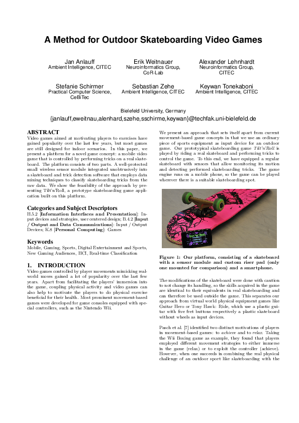 (PDF) A method for outdoor skateboarding video games | Alexander ...