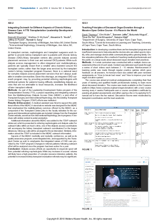 (PDF) Teaching Principles of Deceased Organ Donation through a Massive ...