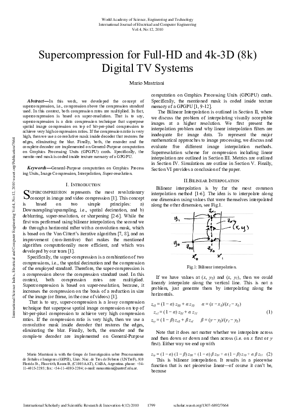(PDF) Supercompression For Full-Hd And 4K-3D (8K)Digital Tv Systems