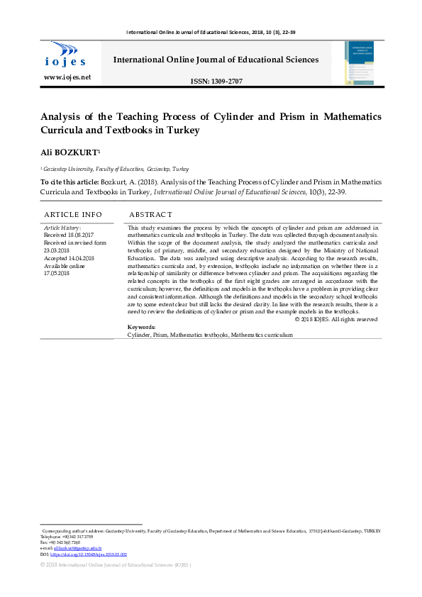 (PDF) Analysis of the Teaching Process of Cylinder and Prism in ...