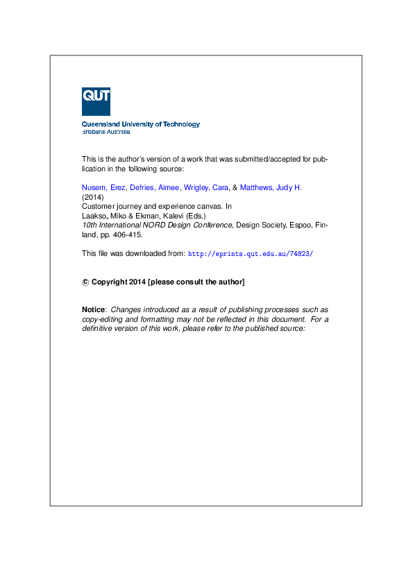 (PDF) Customer journey and experience canvas | Aimee Defries - Academia.edu