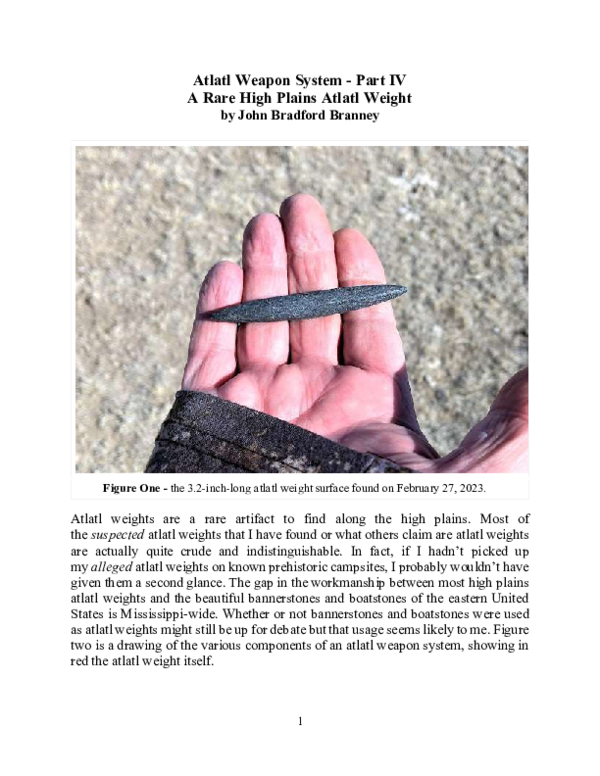 (PDF) A Recently Found Atlatl Weight from Northeastern Colorado