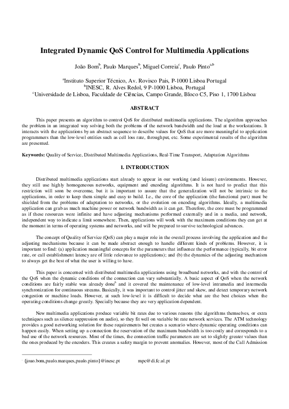 (PDF) Integrated dymanic QoS control for multimedia applications
