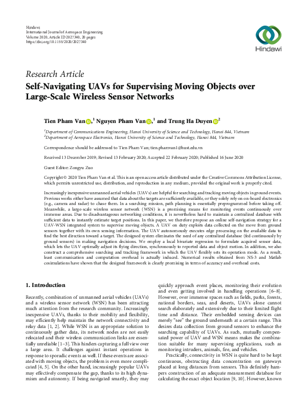 (PDF) Self-Navigating UAVs for Supervising Moving Objects over Large ...