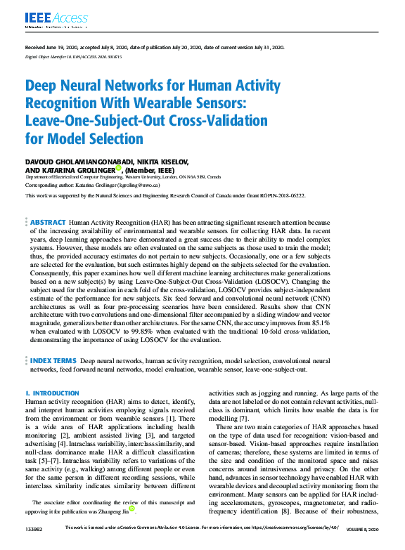 Pdf Deep Neural Networks For Human Activity Recognition With Wearable Sensors Leave One