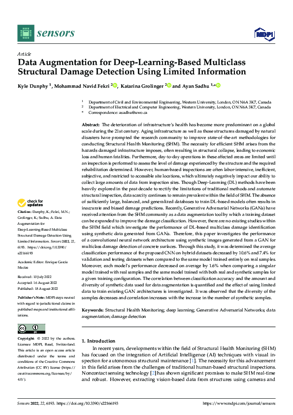 (PDF) Data Augmentation for Deep-Learning-Based Multiclass Structural Damage Detection Using ...