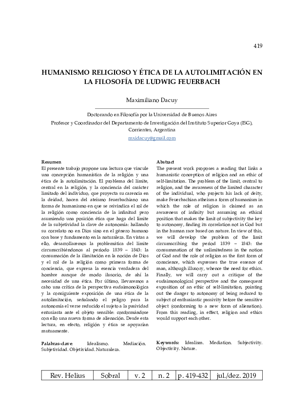 (PDF) Humanismo religioso y ética de la autolimitación en la filosofía ...