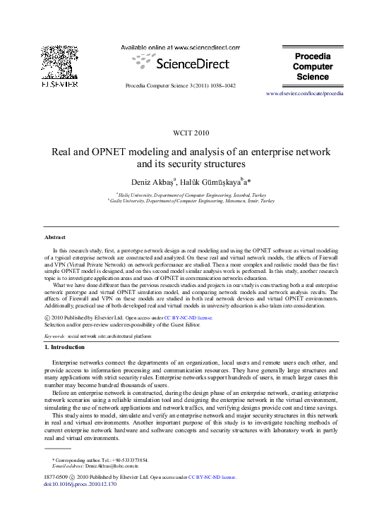 (PDF) Real and OPNET modeling and analysis of an enterprise network and ...