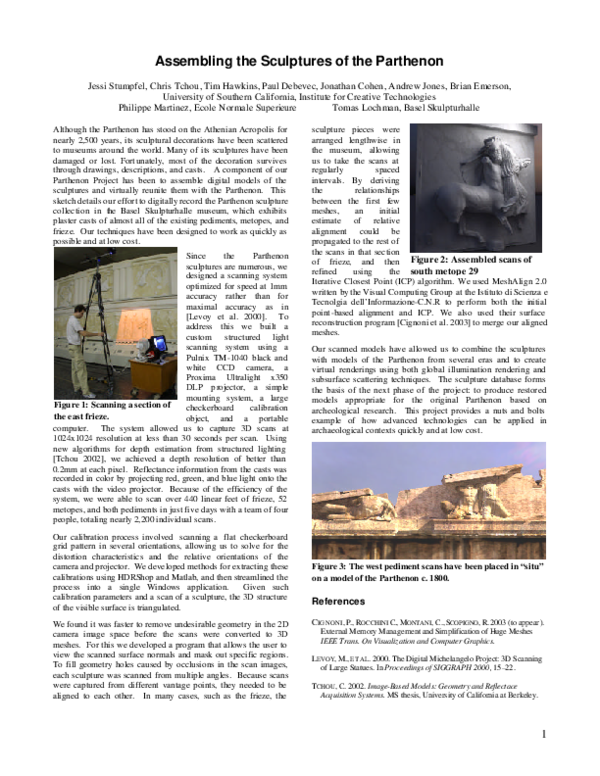 (PDF) Assembling the sculptures of the Parthenon