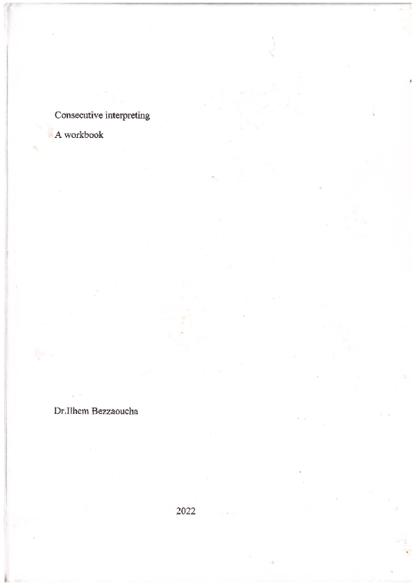 (PDF) Consecutive interpreting