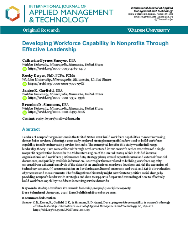 (PDF) Developing Workforce Capability in Nonprofits Through Effective ...