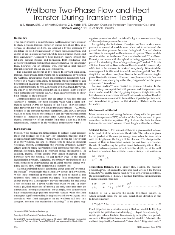 (PDF) Transient Two-Phase Flow in Wellbore Simulations