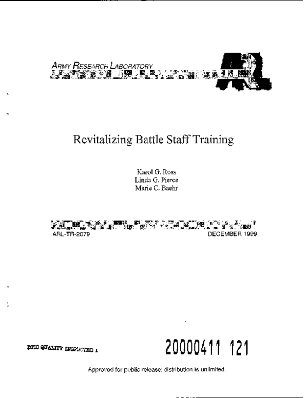 (PDF) Revitalizing Battle Staff Training