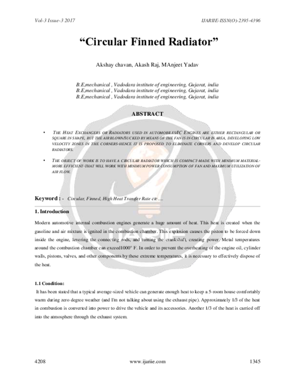 (PDF) Circular Finned Radiator