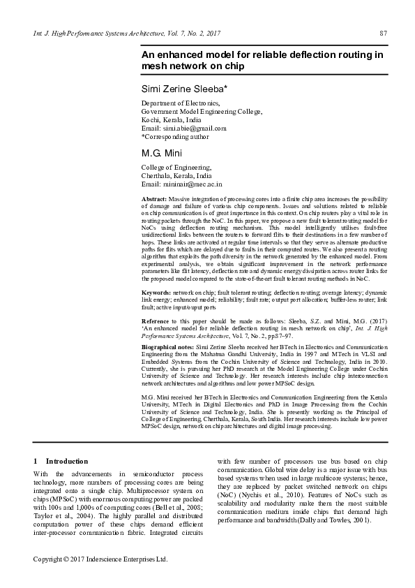Pdf Fault Tolerant Deflection Routing In Nocs
