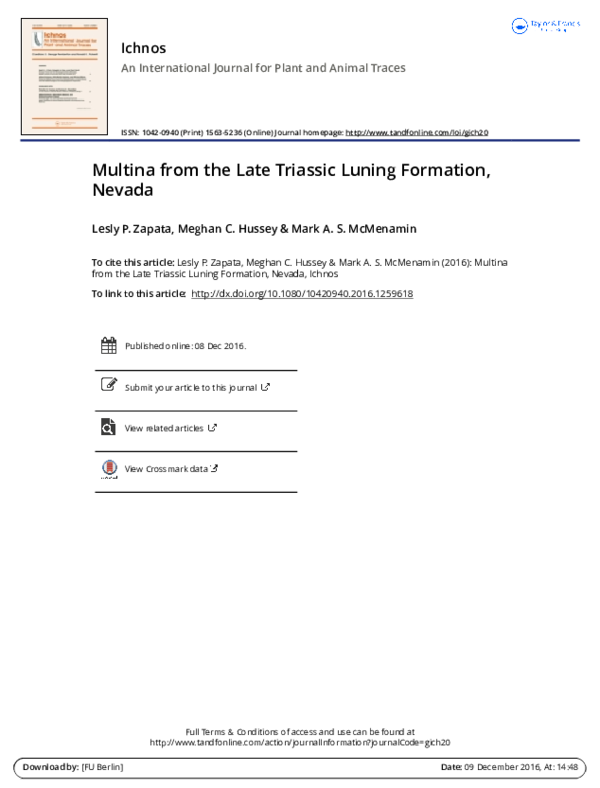 (PDF) Multina from the Late Triassic Luning Formation, Nevada