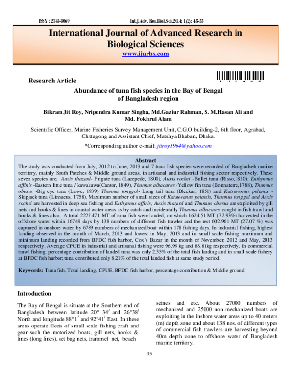 (PDF) Research Article Abundance of tuna fish species in the Bay of ...
