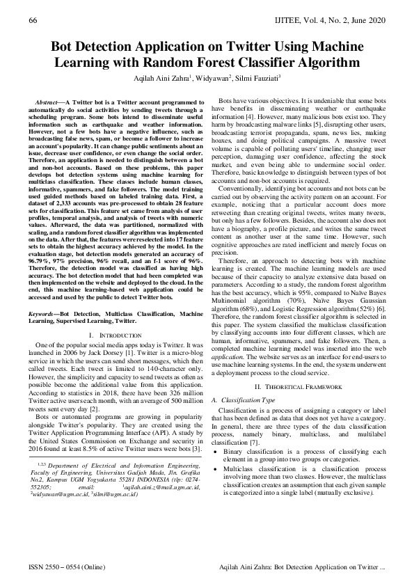 (PDF) Development of Bot Detection Applications on Twitter Social Media Using Machine Learning ...