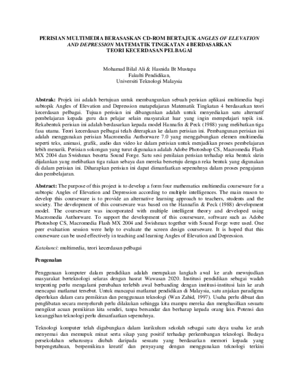 (PDF) Perisian Multimedia Berasaskan Cd-Rom Bertajuk Angles Of ...