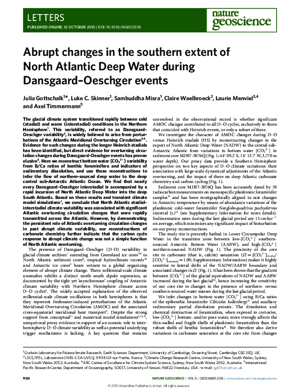 (PDF) Abrupt changes in the southern extent of North Atlantic Deep ...