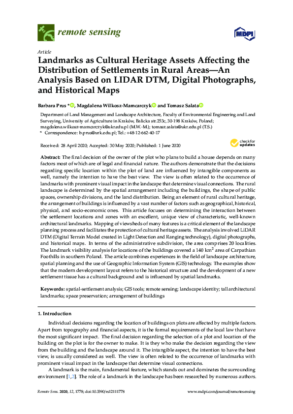 (PDF) Landmarks as Cultural Heritage Assets Affecting the Distribution ...