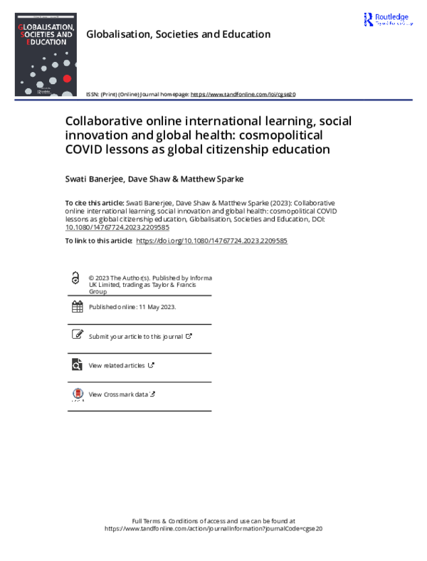 (PDF) Collaborative online international learning, social innovation ...