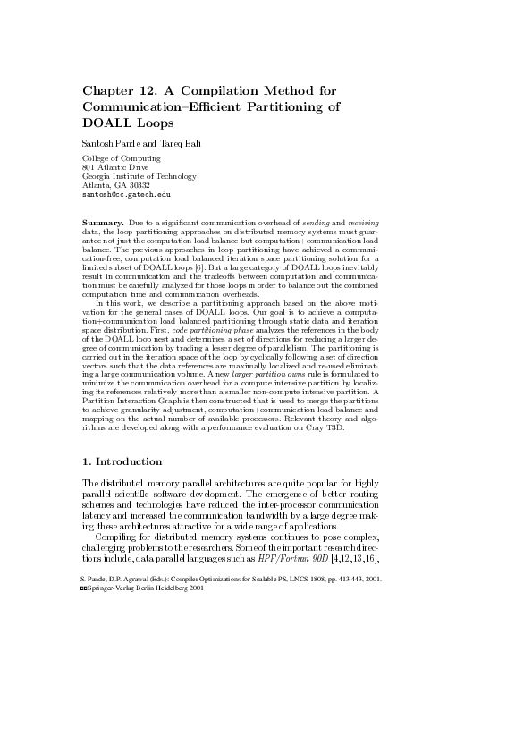 (PDF) A Compilation Method for Communication-Efficient Partitioning of ... (PDF) A Compilation Method for Communication-Efficient Partitioning of ...