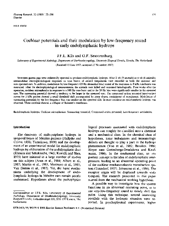 (PDF) Cochlear potentials and their modulation by low-frequency sound ...